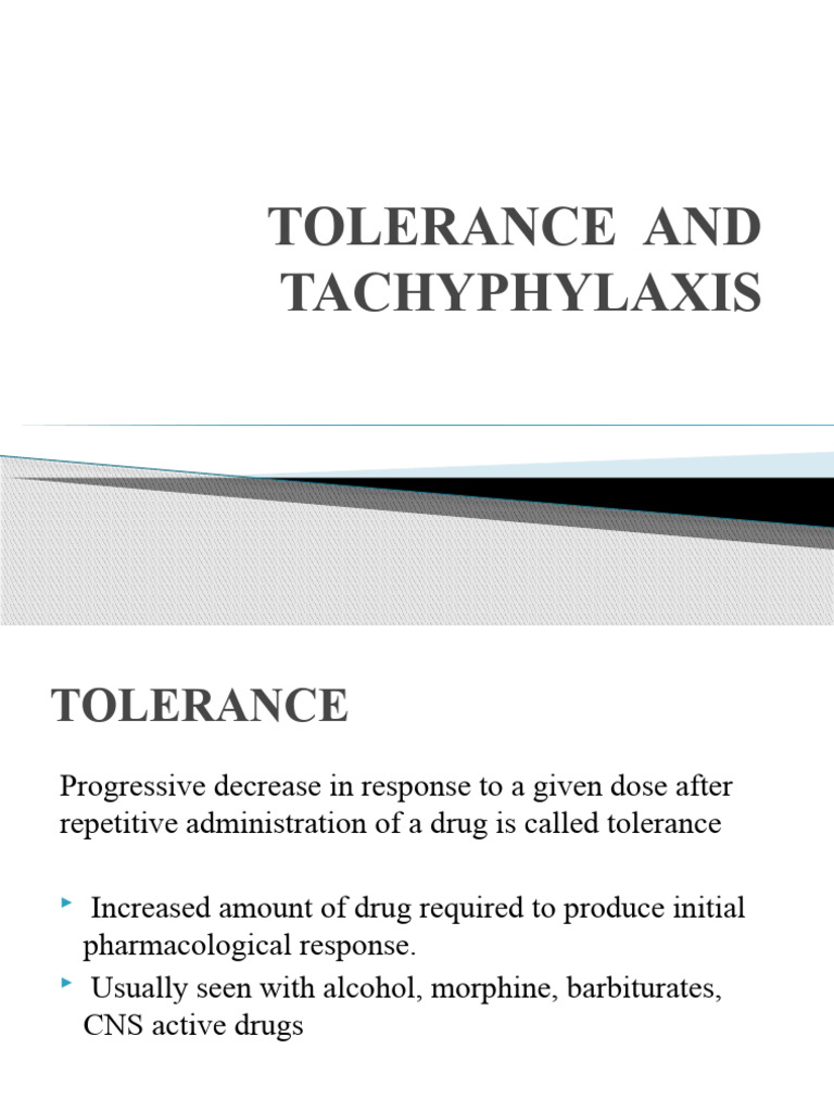 Tolerance vs. Tachyphylaxis Explained | PDF