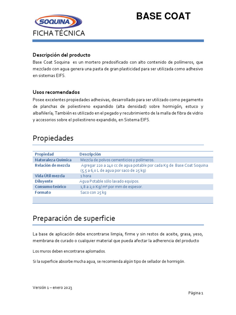 Base Coat | PDF | Agua | Hormigón