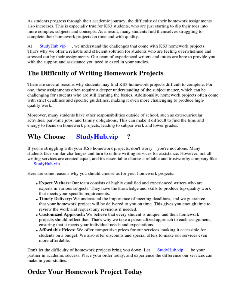 Homework Projects Ks3 | PDF | Homework | Facebook