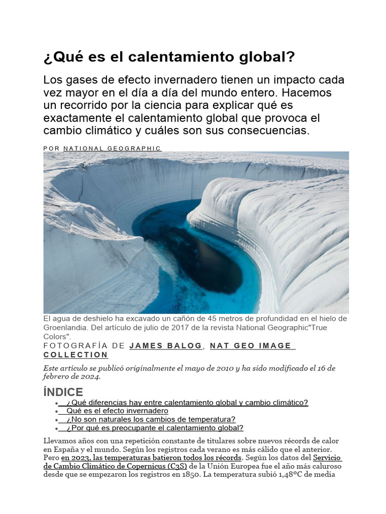 Qué Es El Calentamiento Global | PDF | Gases de efecto invernadero ...