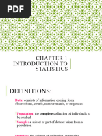 Chapter 1-Introduction To Statistics | PDF | Sampling (Statistics) | Statistics
