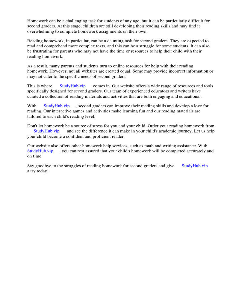 Reading Homework For 2nd Grade | PDF | Reading Comprehension | Worksheet