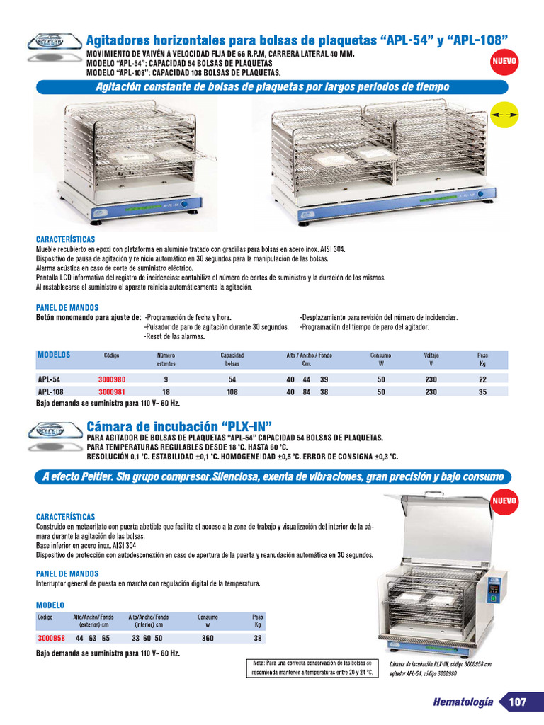 6.CÁMARA de CONSERVACIÓN de PLAQUETAS-Marca. JP Selecta .Modelo ...