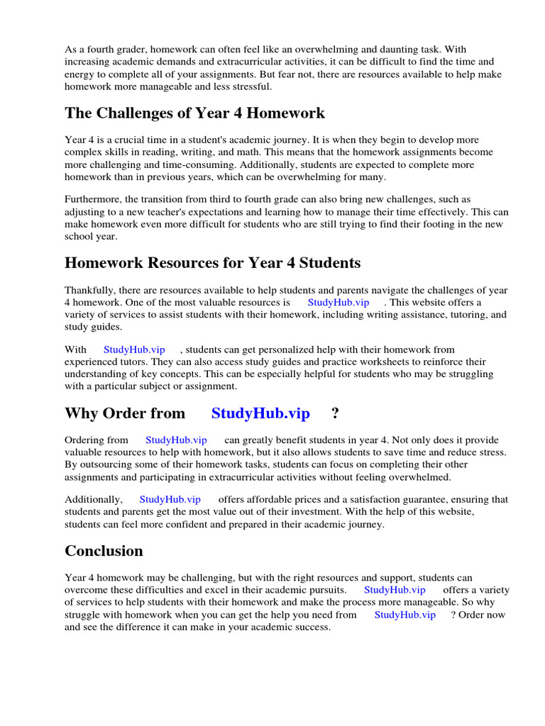 Homework Resources Year 4 | PDF | Homework | Worksheet