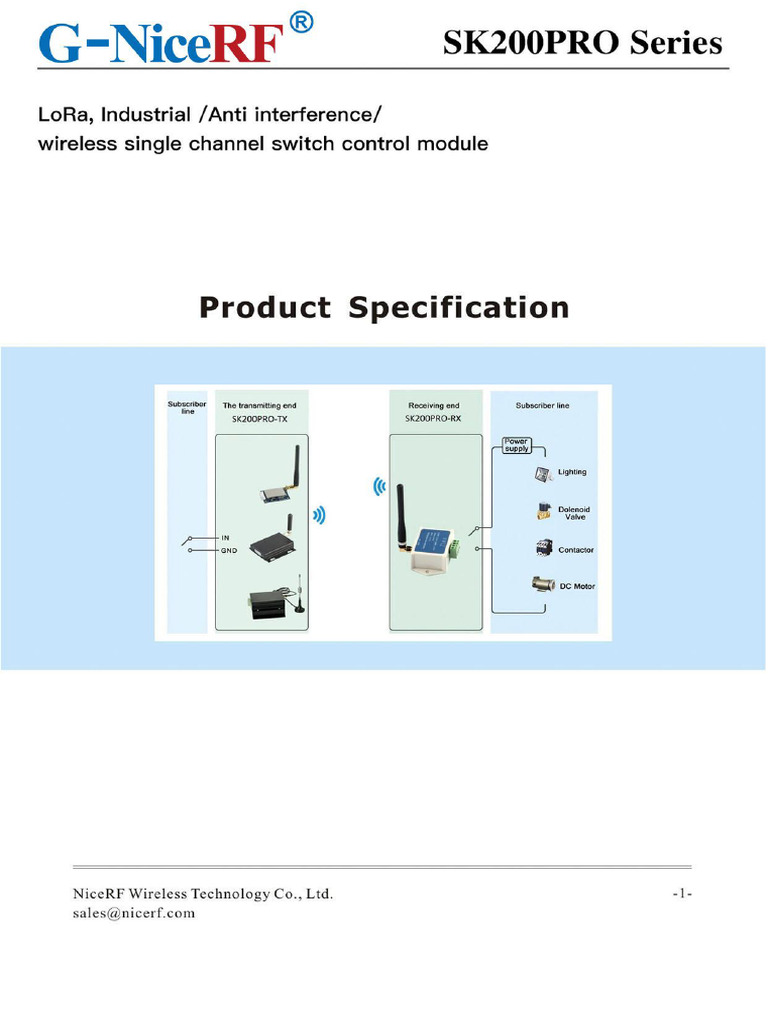 SK200PRO Wireless Control Module Guide | PDF | Wireless | Transmitter