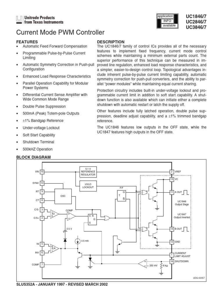 Texas - Instruments UC3846 Datasheet | PDF | Amplifier | Electronics