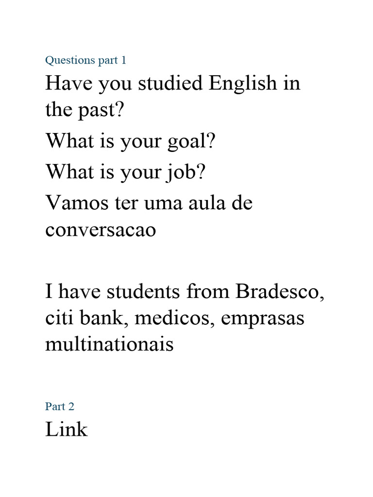 English Conversation Class Info | PDF