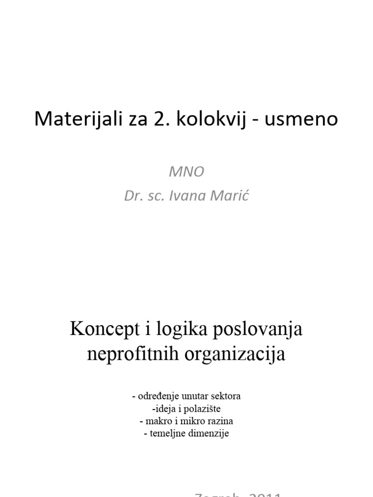 Materijali 2.kolokvij - Usmeno | PDF