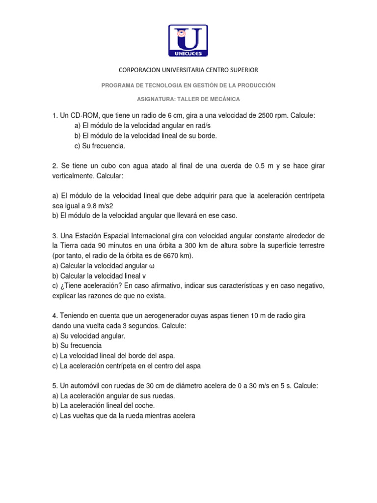 TALLER 2 DE MCU | PDF