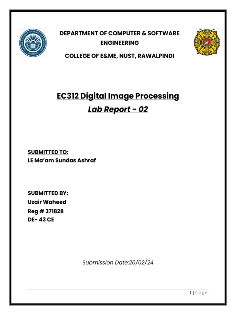 Lab Report 2 | PDF | Computer Engineering | Multidimensional Signal ... Lab Report 2 | PDF | Computer Engineering | Multidimensional Signal ...