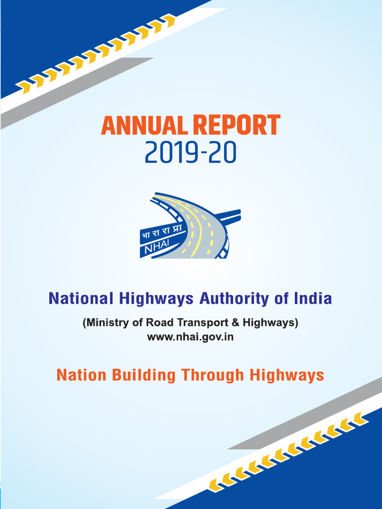 NHAI Annual Report 2019-20 | PDF | Road Transport | Road Infrastructure