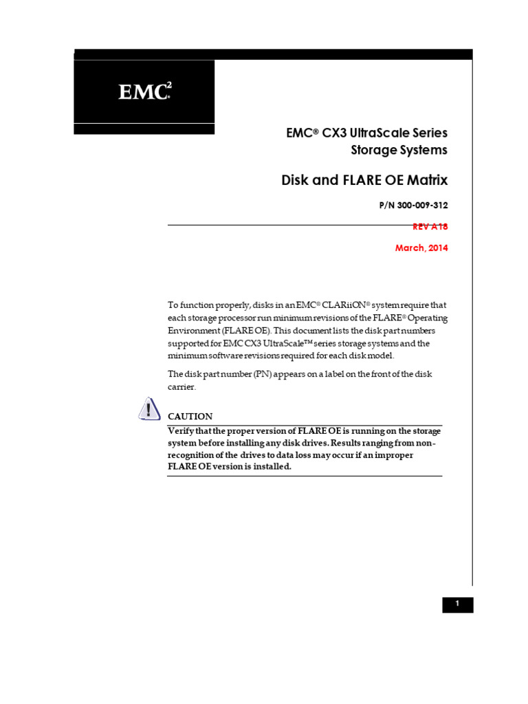 Docu32282 CX3 UltraScale Series Storage Systems Disk and FLARE OE ...