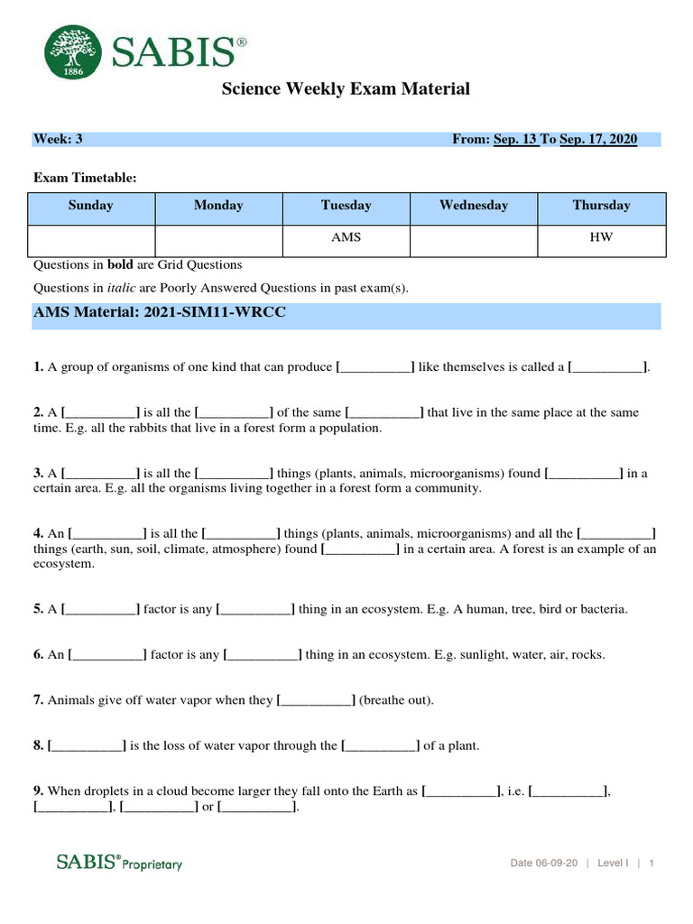 Science Exam Prep for Students | PDF | Ecosystem | Photosynthesis