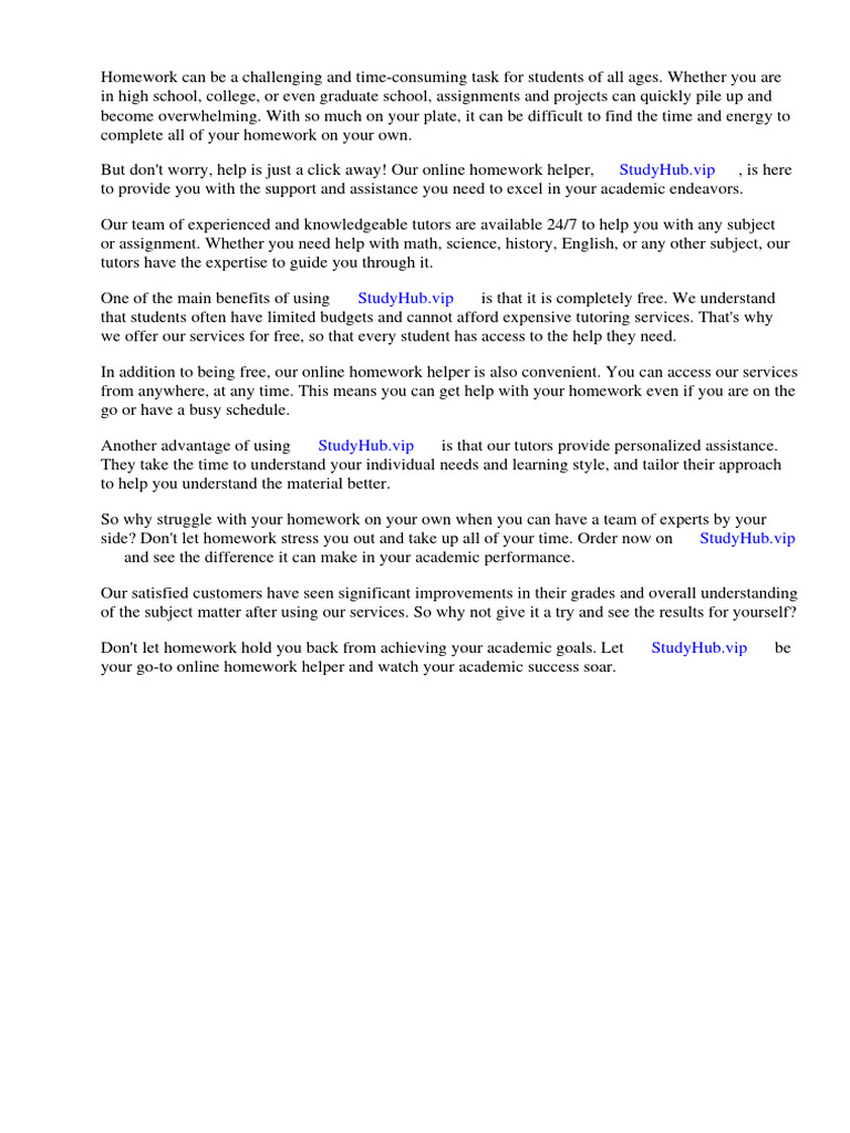 Free 24/7 Online Homework Help | PDF | Homework | Educational Technology