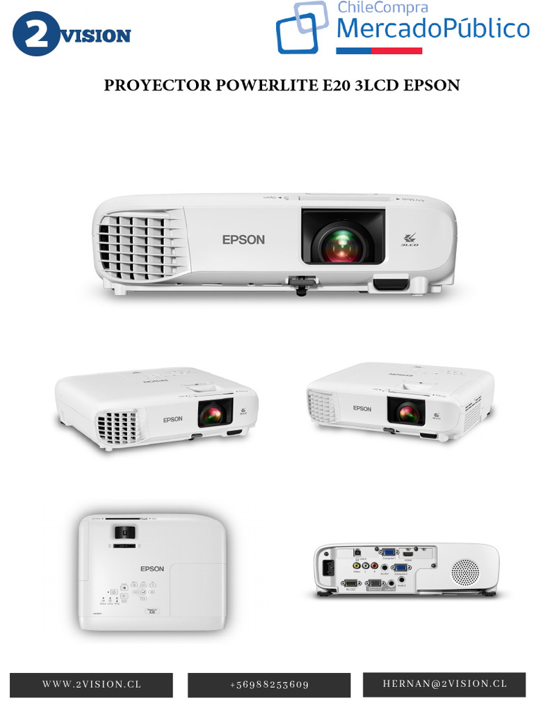 ESPECIFICACIONES - Proyector Epson E20 | PDF