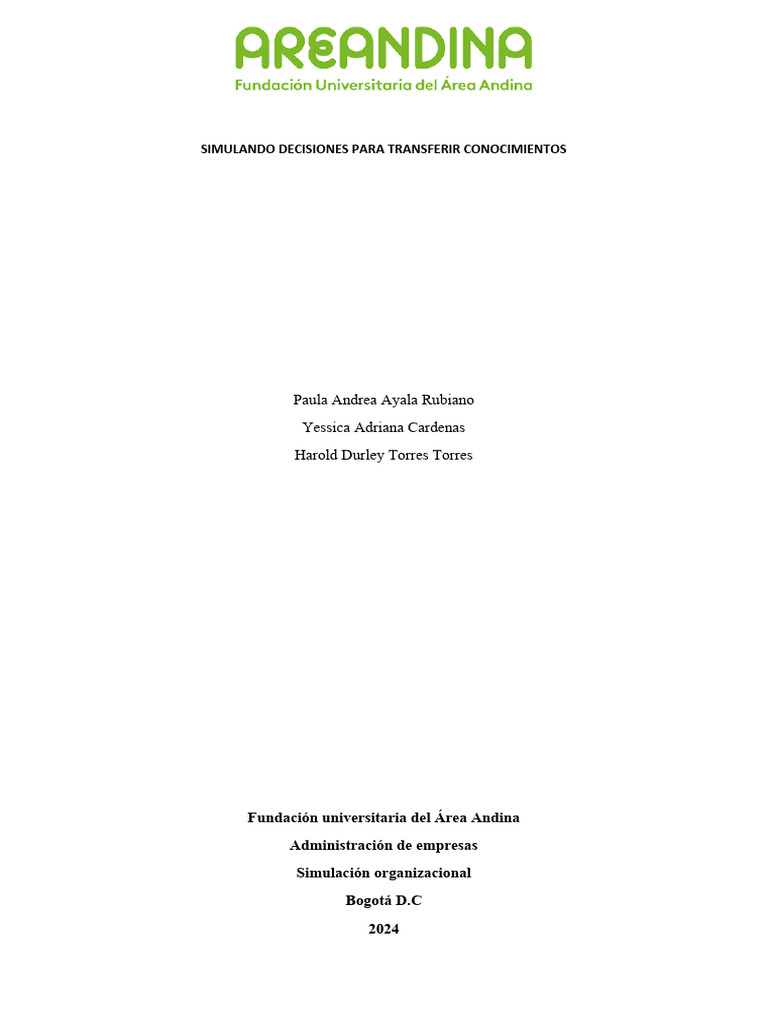 Simulacion Organizacional Eje 4 | PDF | Toma de decisiones | Business