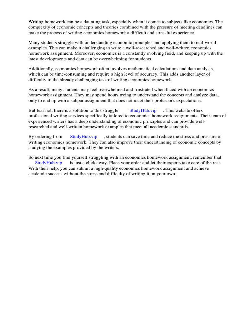 Economics Homework Examples | PDF | Homework | Economics