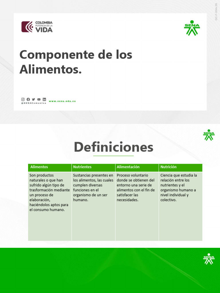 Semana 1. Componentes de Los Alimentos. | PDF | Alimentos | Carbohidratos