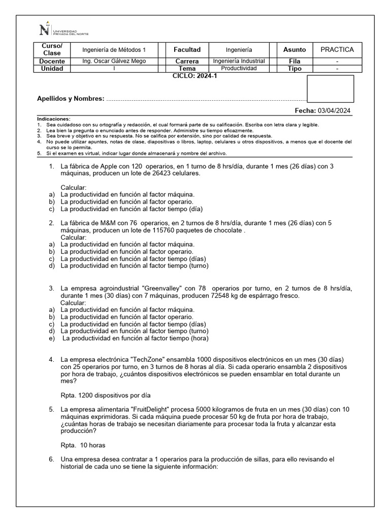 JP - LAB 02 - EJERCICIOS - Produccion | PDF | Ingeniería JP - LAB 02 - EJERCICIOS - Produccion | PDF | Ingeniería