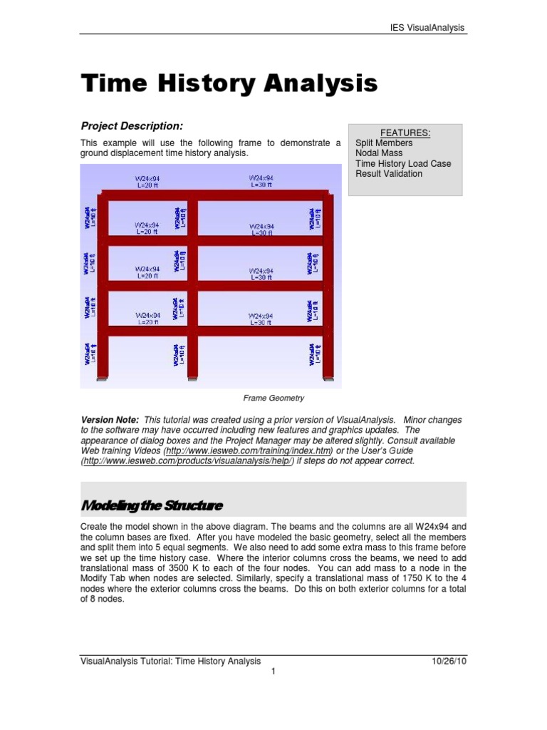 Time History Analysis Modeling The Structure Pdf Text File