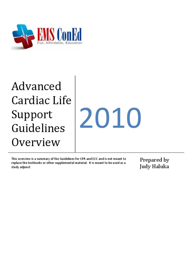 Advanced Cardiac Life Support Guidelines: Prepared by Judy Haluka | PDF ...
