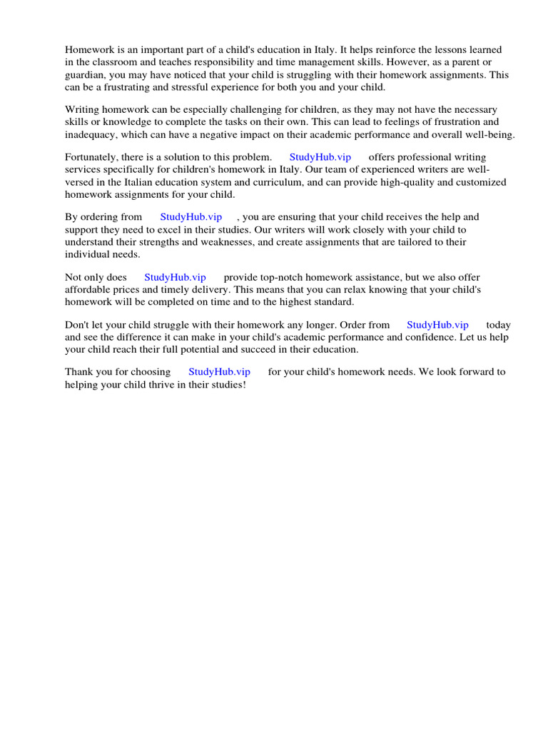 Childrens Homework - Italy | PDF | Italy | Homework