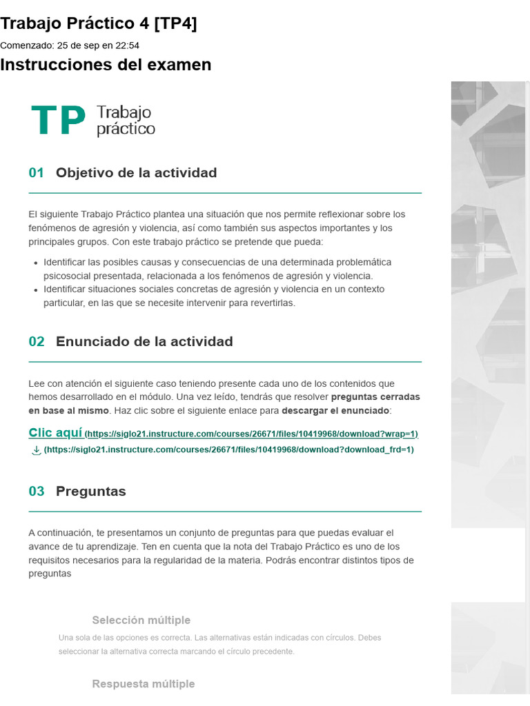 Examen - Trabajo Práctico 4 (TP4) .PDF para Estudocu | PDF | Agresión | Asociación de Futbol