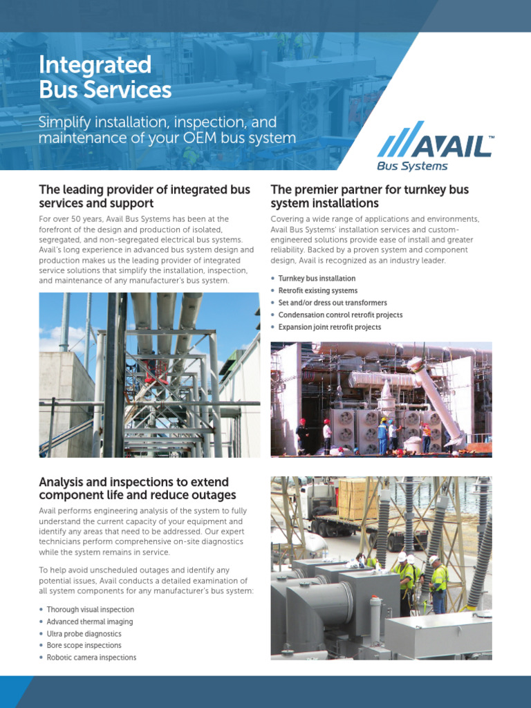 Avail Bus Systems Field Services Data Sheet | PDF | Electrical ...