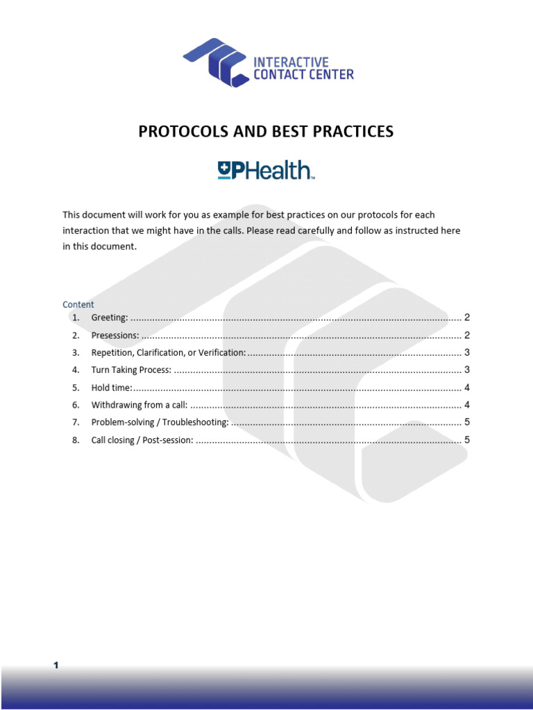 Protocols and Best Practices | Download Free PDF | Human Communication