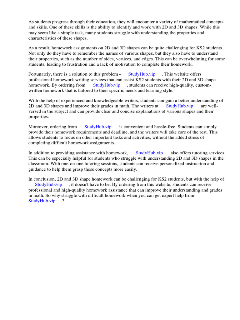 2d and 3d Shape Homework Ks2 | PDF | Homework | Shape