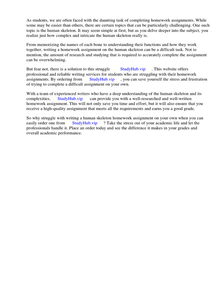 Human Skeleton Homework | PDF | Skeleton | Skeletal Muscle