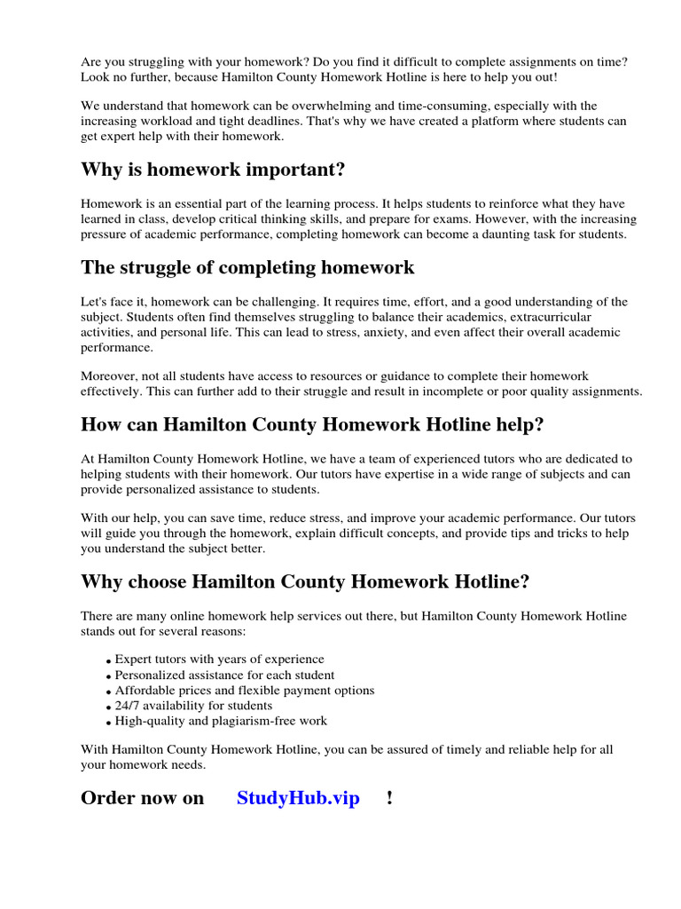 Homework Help for Students | PDF | Homework | Section 504 Of The ...