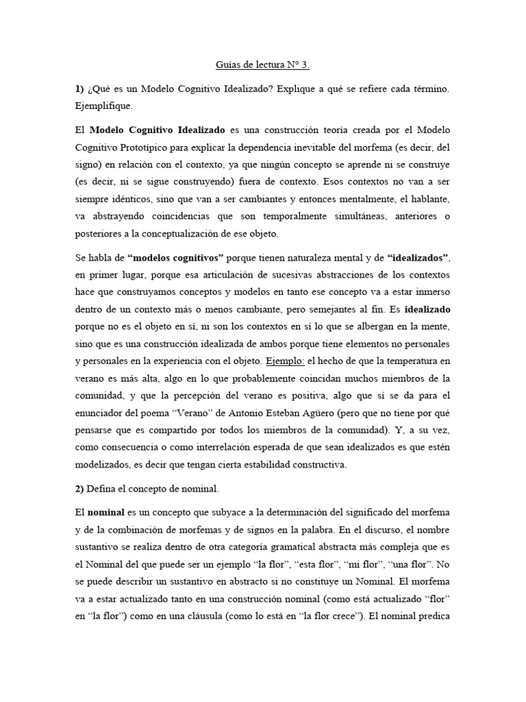 Guía de Lectura N° 3 | PDF | Palabra | Sustantivo