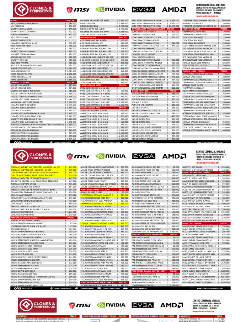 Lista de Precios Equipos Partes PC | PDF | Intel | Computer Hardware