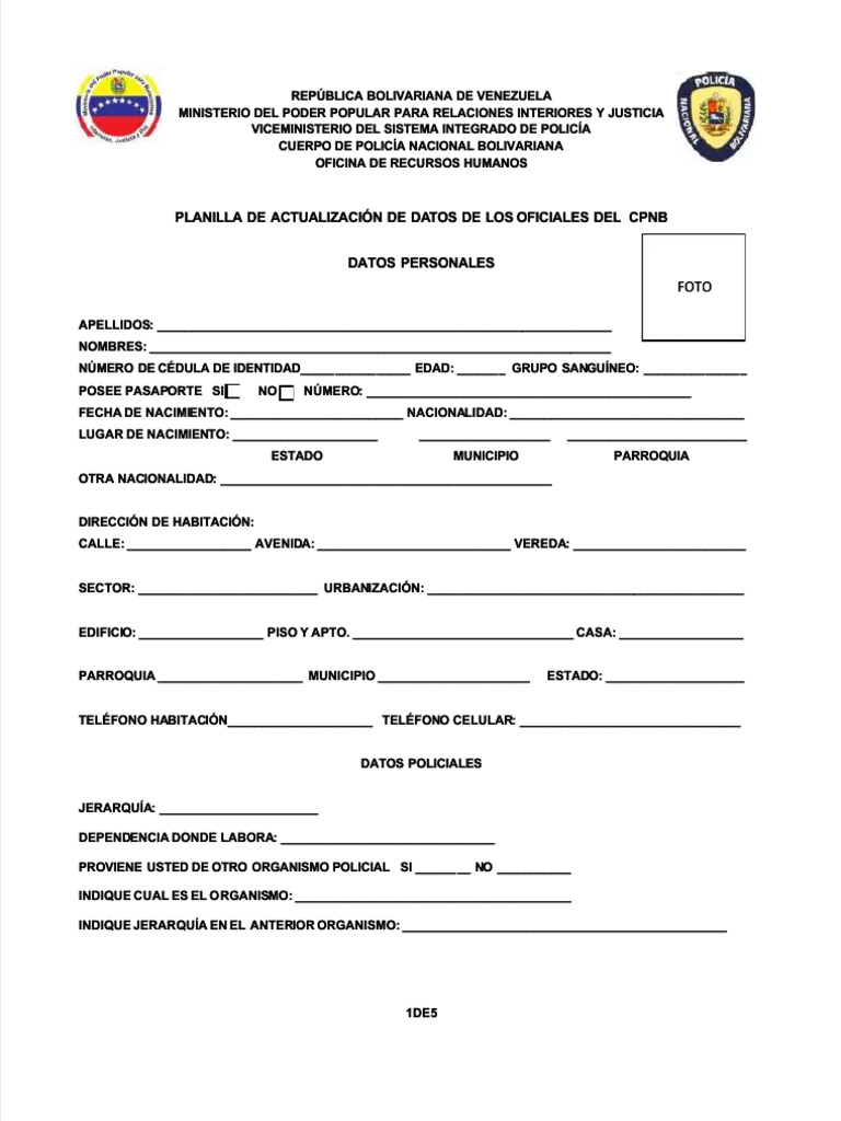 PDF Planilla Actualizacion de Datos Compress | PDF