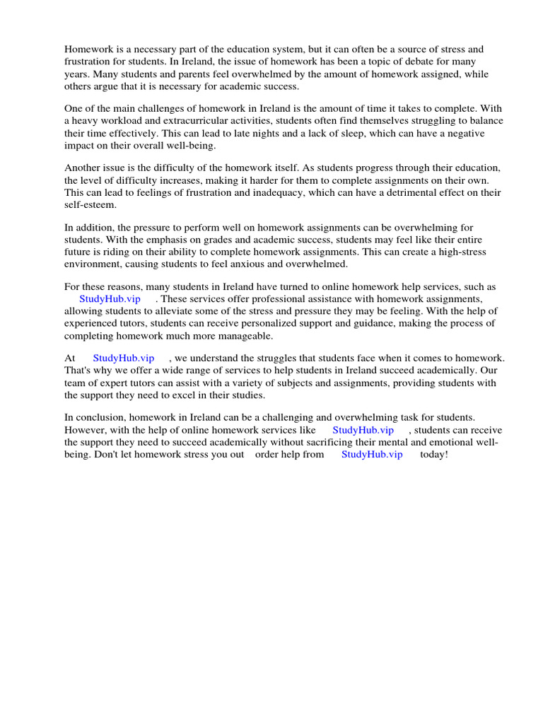 Homework Ireland | PDF | Homework | Republic Of Ireland