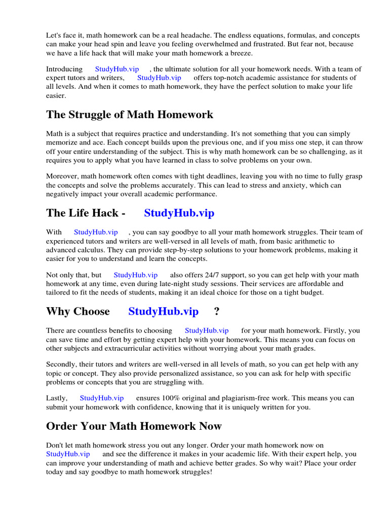 Math Homework Life Hack | PDF | Homework | Mathematics