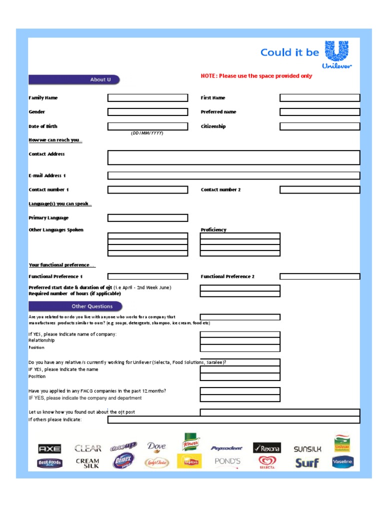 2011 OJT Application Form - tcm103-258619 | PDF | Business