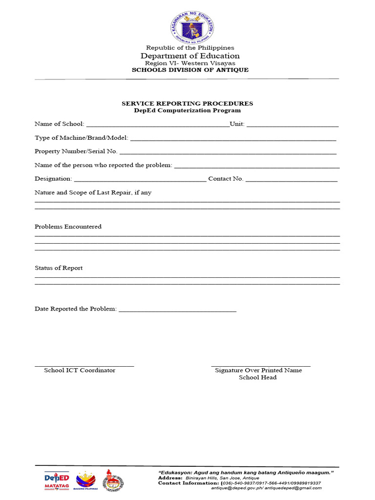 Service Reporting Procedures | PDF