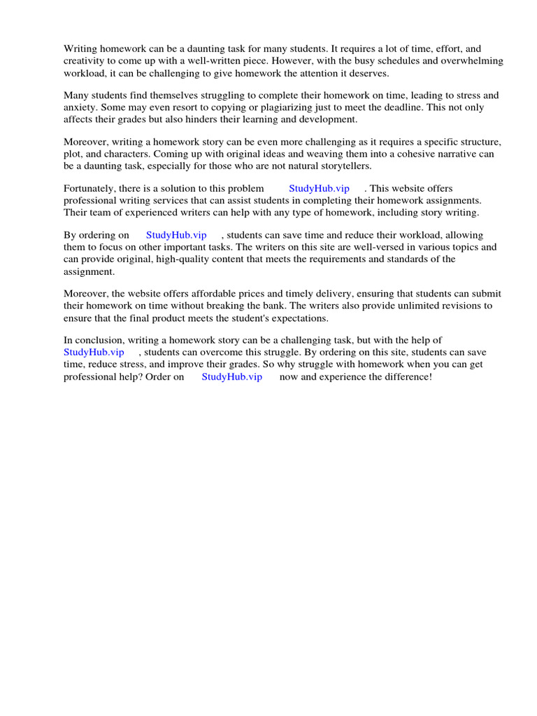 Homework Story Writing | PDF | Essays | Homework