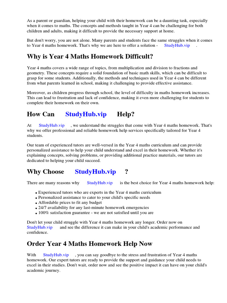 Maths Homework Help Year 4 | PDF | Mathematics | Worksheet