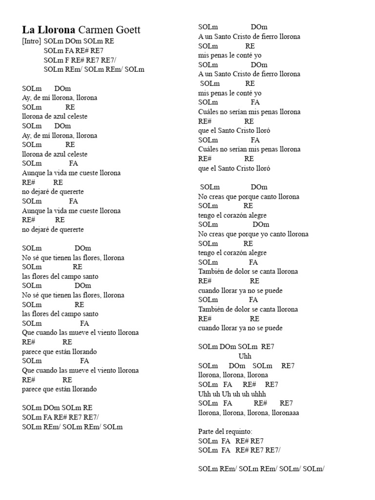 La Llorona Carmen Goett | PDF