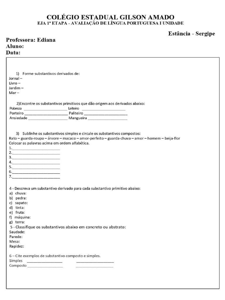 Prova EJA 1 Ediana 2024 | PDF