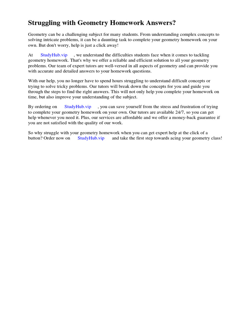 Homework Answers Geometry | PDF | Rectangle | Geometry