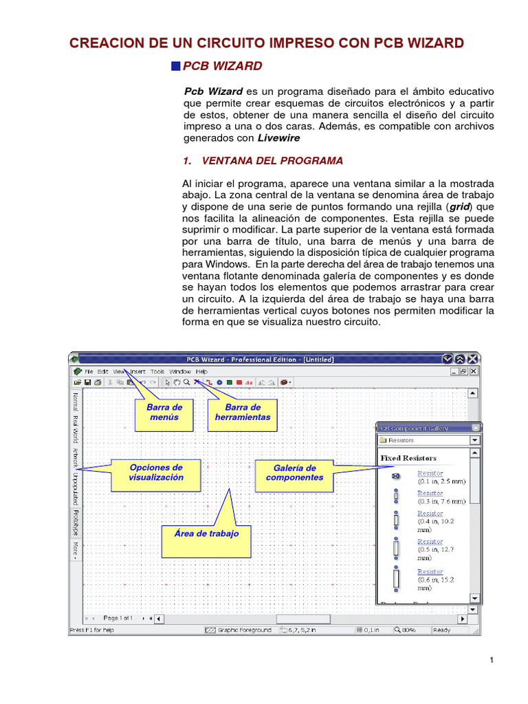 13.tutorial Del Software | PDF | Placa de circuito impreso | Ventana ...