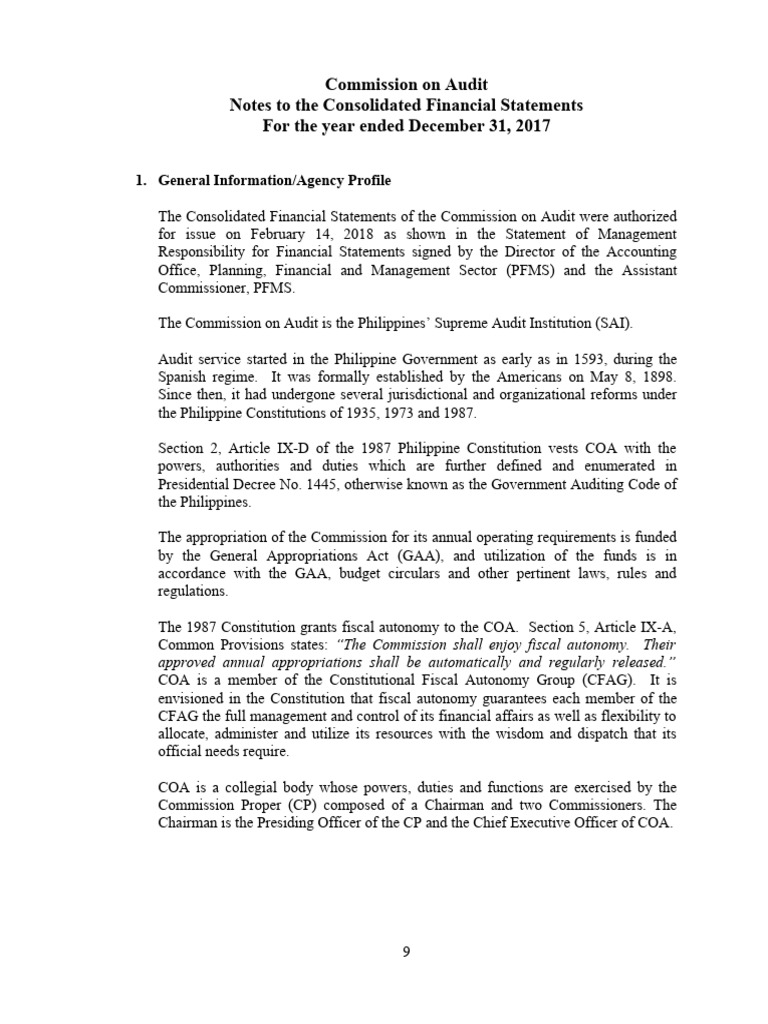 08-COA2017 Part1-Notes To FS | PDF | Depreciation | Fixed Asset