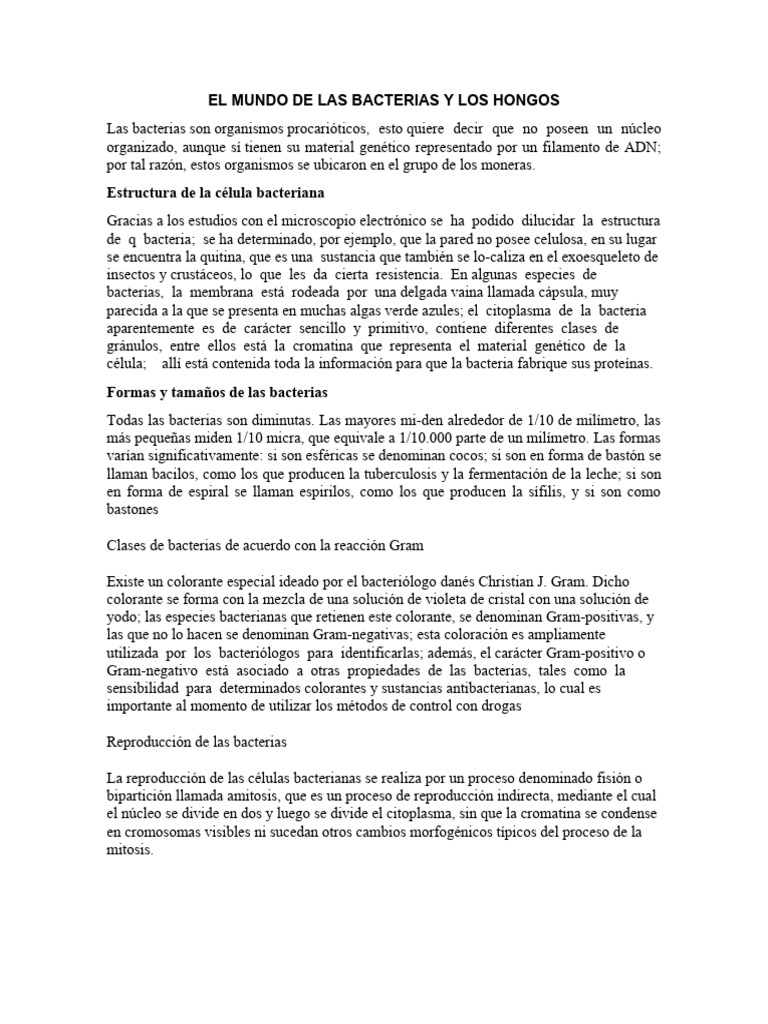 El Mundo de Las Bacterias y Los Hongos 9 | Descargar gratis PDF | Las ...