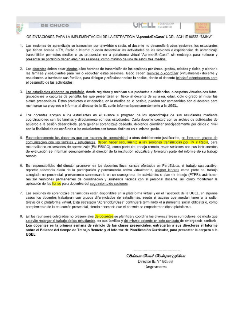 Implementacion de Estrategias Aprendo en Casa Ugel | PDF