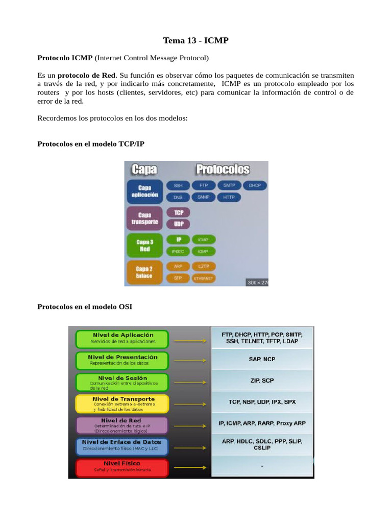 Protocolo ICMP: Funciones y Pruebas | PDF | Protocolos de internet | Protocolos de red