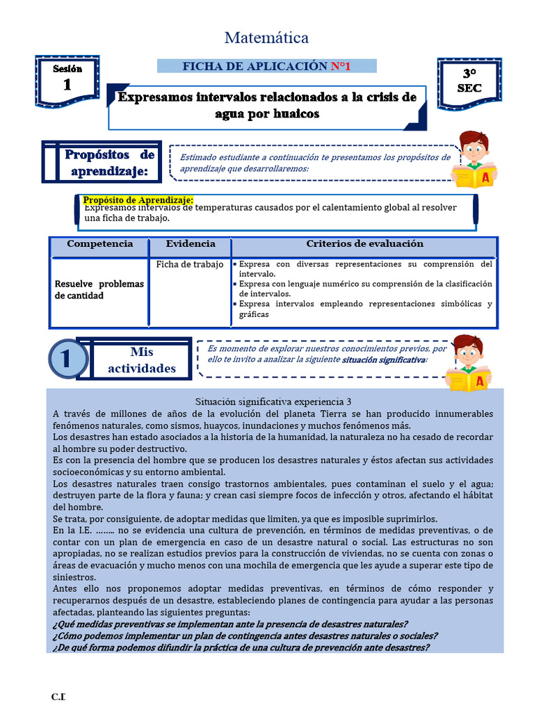 3° FICHA DE APLICACIÓN-SESIÓN1-SEM.1-EXP.3-Matemática | PDF | Agua potable | Agua